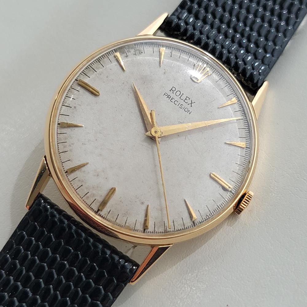 Homme Rolex Precision Ref 8961 34mm 18k Solid Gold Manual Wind 1950s ...