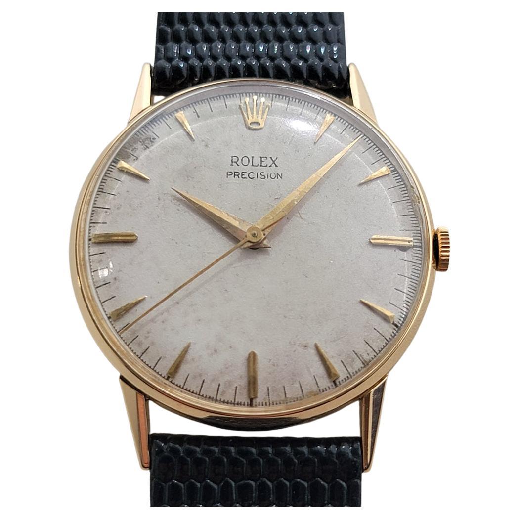 Homme Rolex Precision Ref 8961 34mm 18k Solid Gold Manual Wind 1950s ...