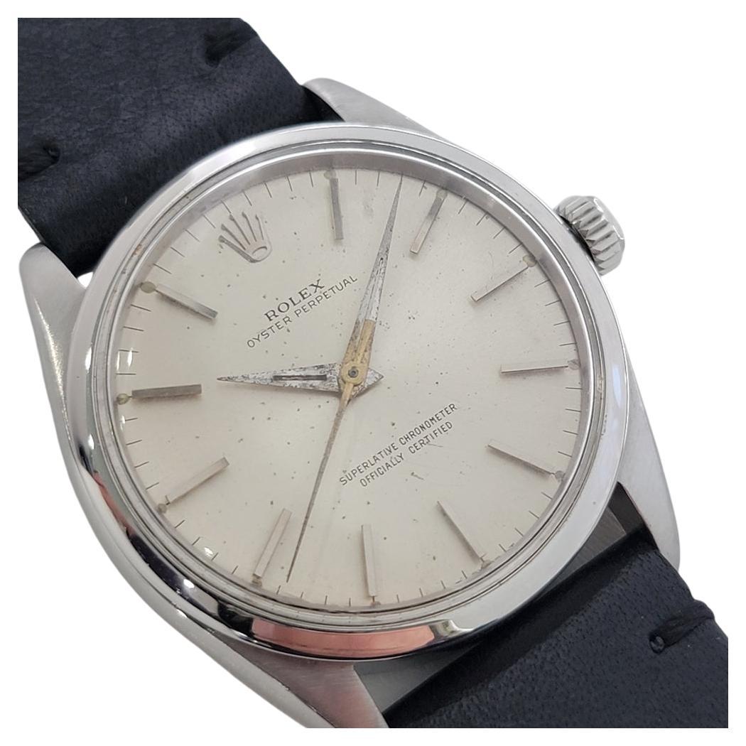 Mens Rolex Ref 1002 Oyster Perpetual Automatic 1960s Swiss Vintage RA143 For Sale at 1stDibs