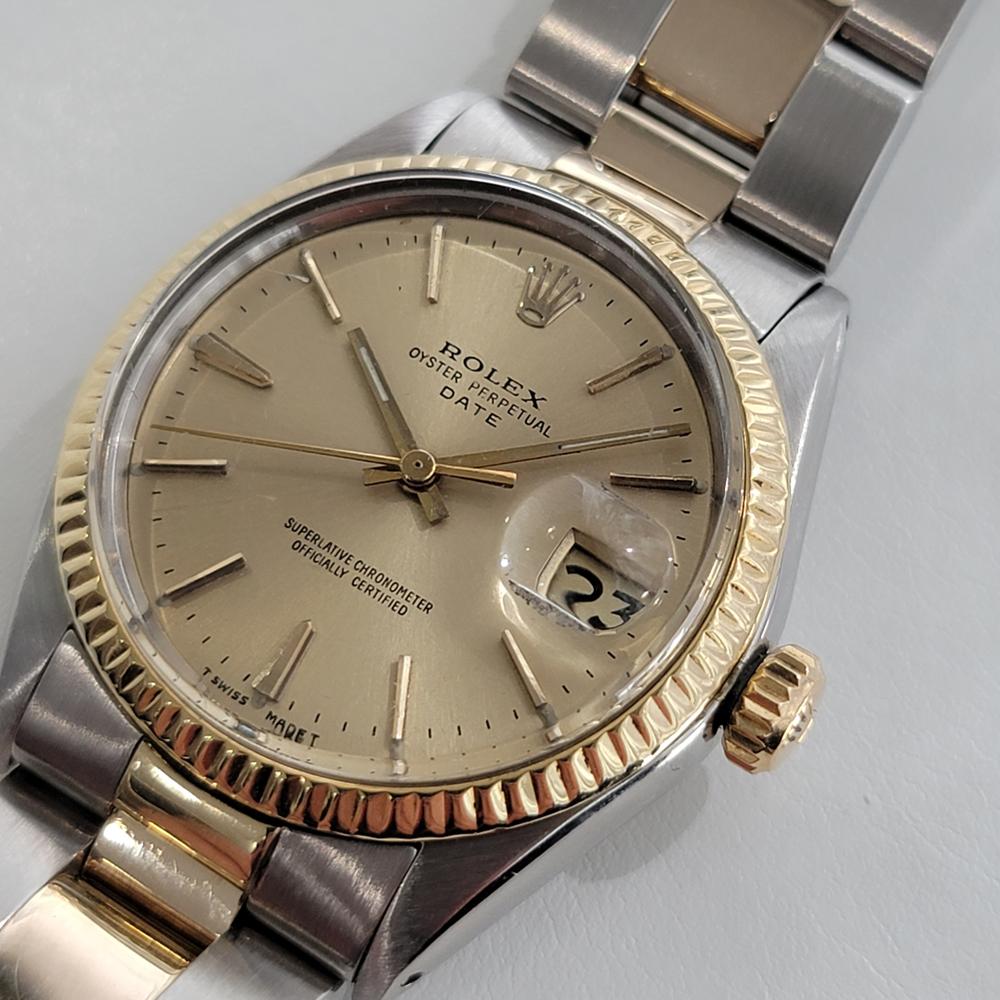 Mens Rolex Ref 1500 Oyster Perpetual Date 14k Gold SS Automatic 1960s ...