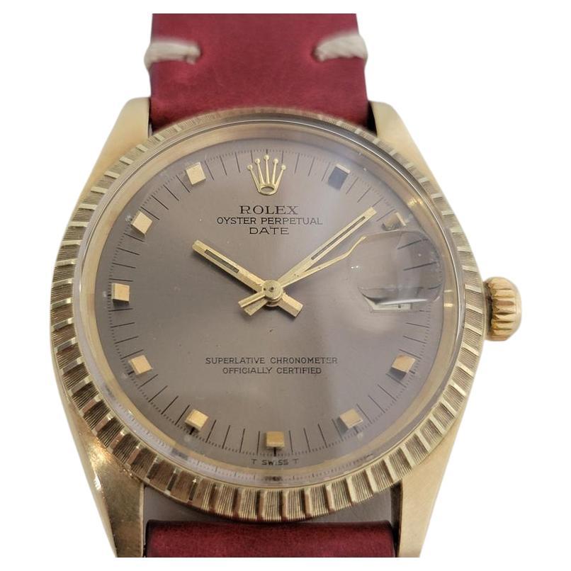 Mens Rolex Ref 1503 Oyster Perpetual Date 18k Solid Gold Automatic ...