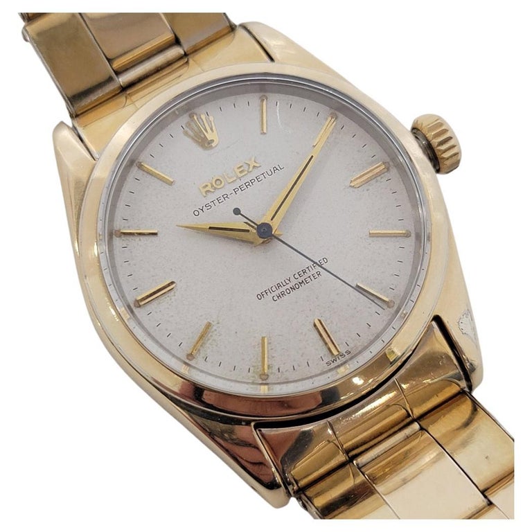 Mens Rolex Ref 6634 Oyster Perpetual Gold Capped Automatic 1950s Swiss RA237G - Great Gifts Club