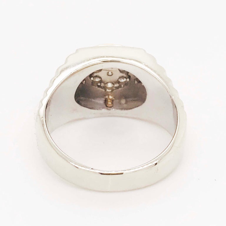 Men's Watch Ring in 14 Karat, Two-Tone with Round Diamonds at 1stDibs ...