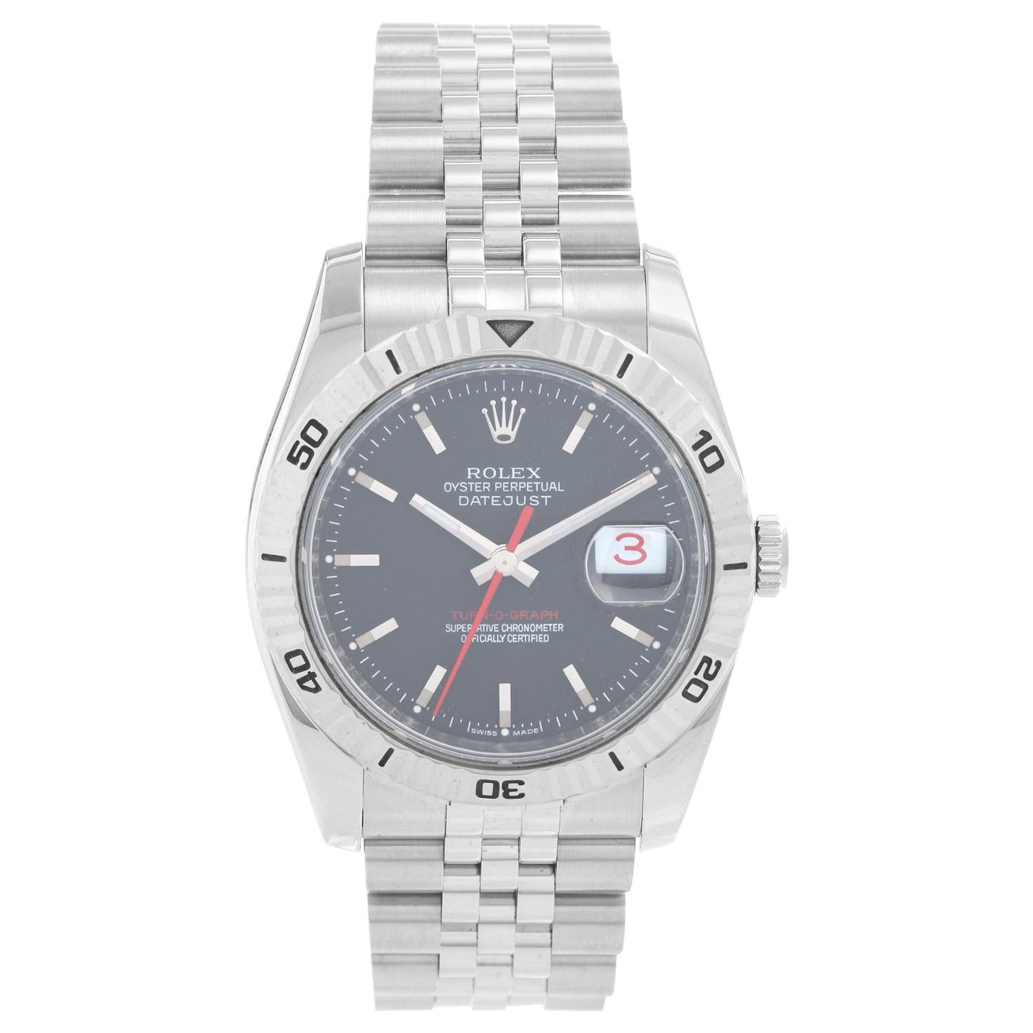 Rolex Turnograph Men's Steel Watch with Thunderbird Bezel 16250 at ...