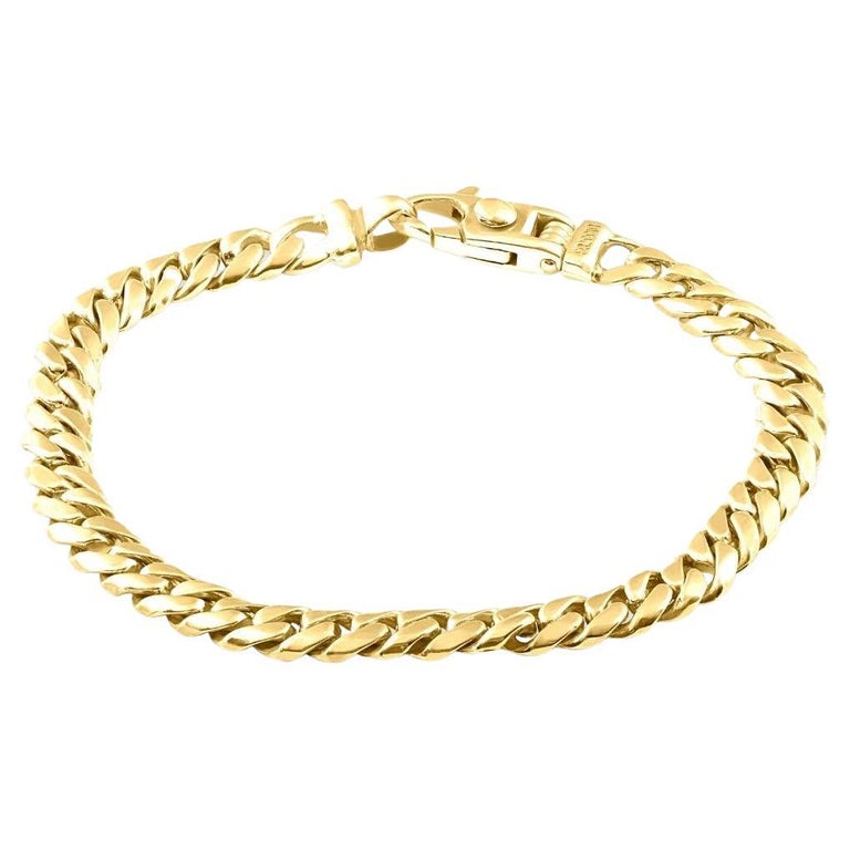 Mens Solid 14k Yellow Gold 46 Grams Cuban Link Heavy Masculine Bracelet ...