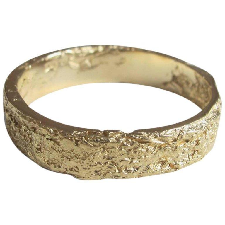 Men's Textured Ring in 18 Carat Yellow Gold by Allison Bryan at 1stDibs ...