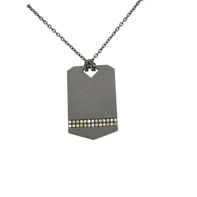 Men's Titanium Brown Diamond Pendant For Sale at 1stDibs