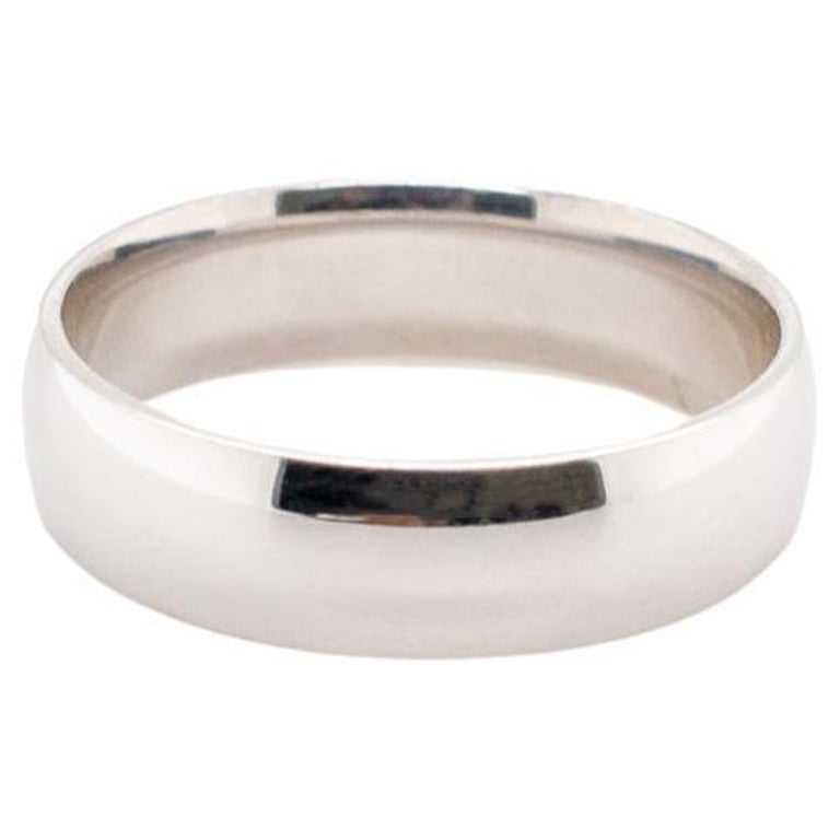Men's Unique Solid 14K White Gold Wedding Band For Sale at 1stDibs