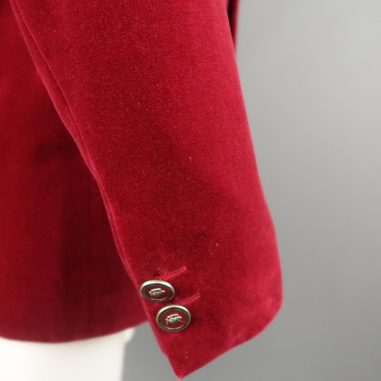 Men's VERSUS by GIANNI VERSACE 38 Red Velvet Lion Button Sport Coat at ...
