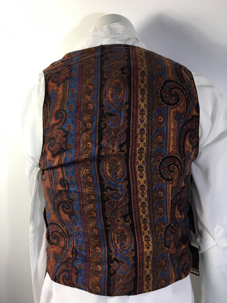 Mens Vintage Hermes Silk Paisley Vest at 1stDibs | silk vest mens, mens ...