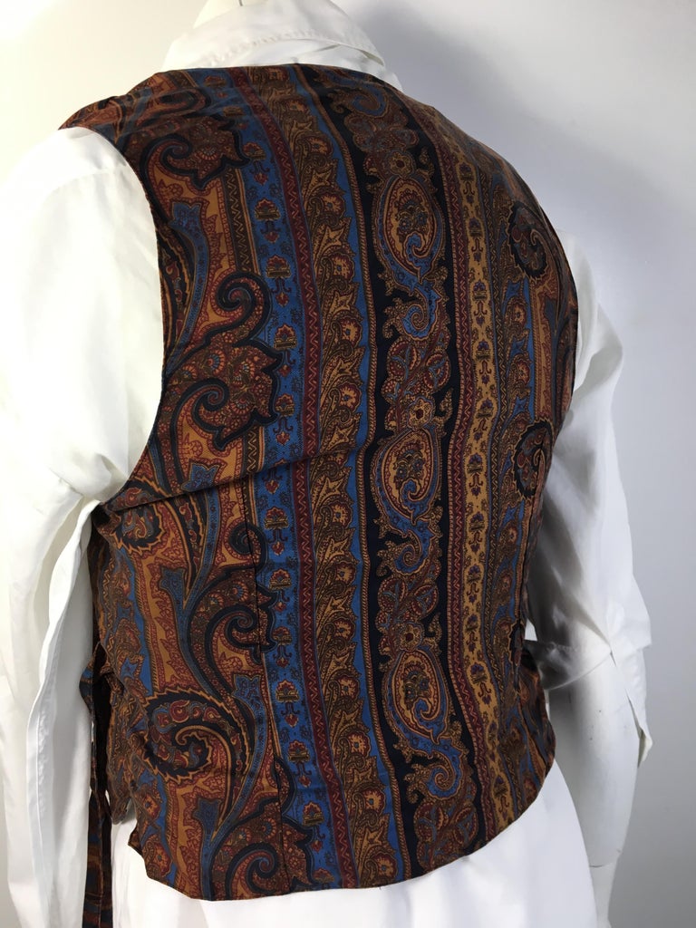 Mens Vintage Hermes Silk Paisley Vest at 1stDibs | silk vest mens, mens ...