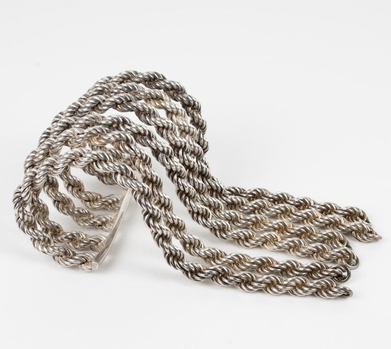 Mercedes Robirosa Massive Silver Plate Chain and Charm Cuff Bracelet ...