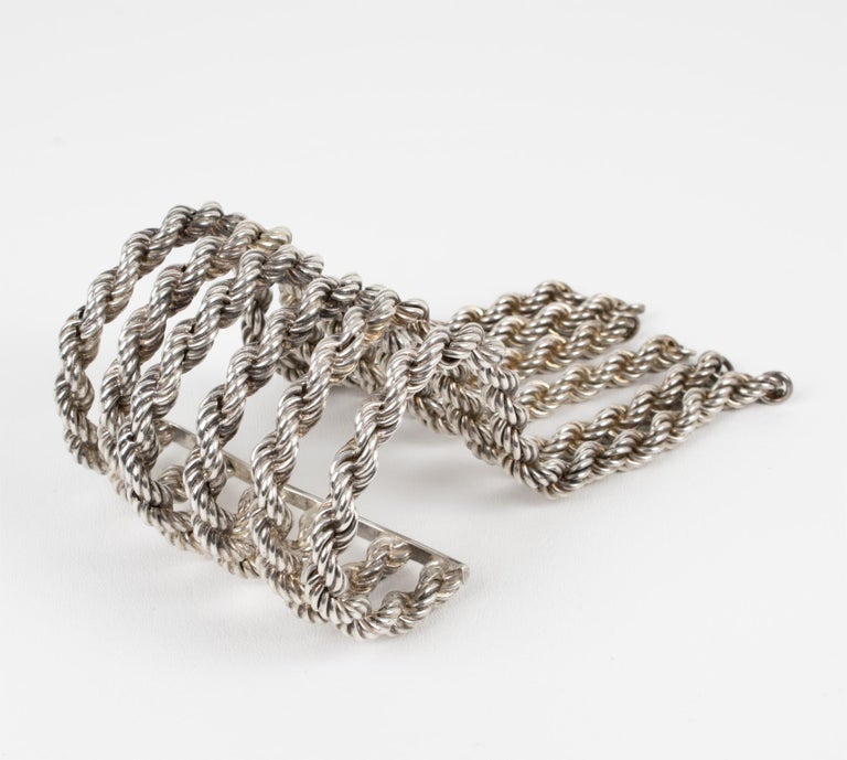 Mercedes Robirosa Massive Silver Plate Chain and Charm Cuff Bracelet ...