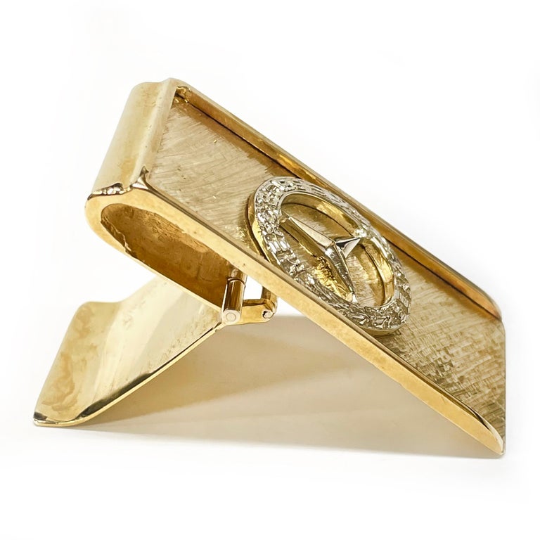 Mercedes Yellow Gold Hinged Money Clip For Sale at 1stDibs