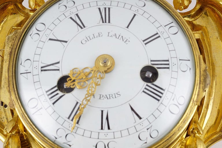Fine Louis XV Period Gilt Bronze Cartel Clock by Gilles L'aine For Sale ...