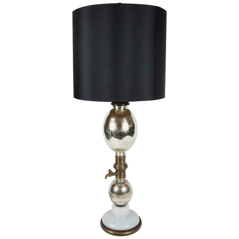 Mercury Glass Brass Spigot Lamp For Sale at 1stDibs