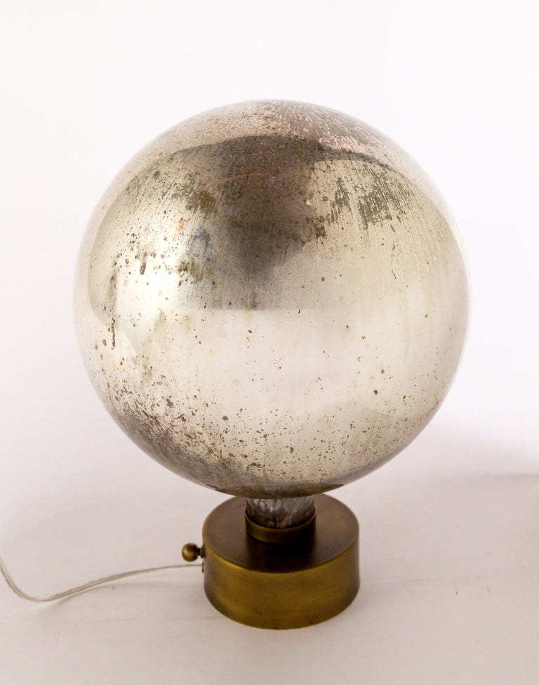 Mercury Glass Sphere Table Lamp at 1stDibs