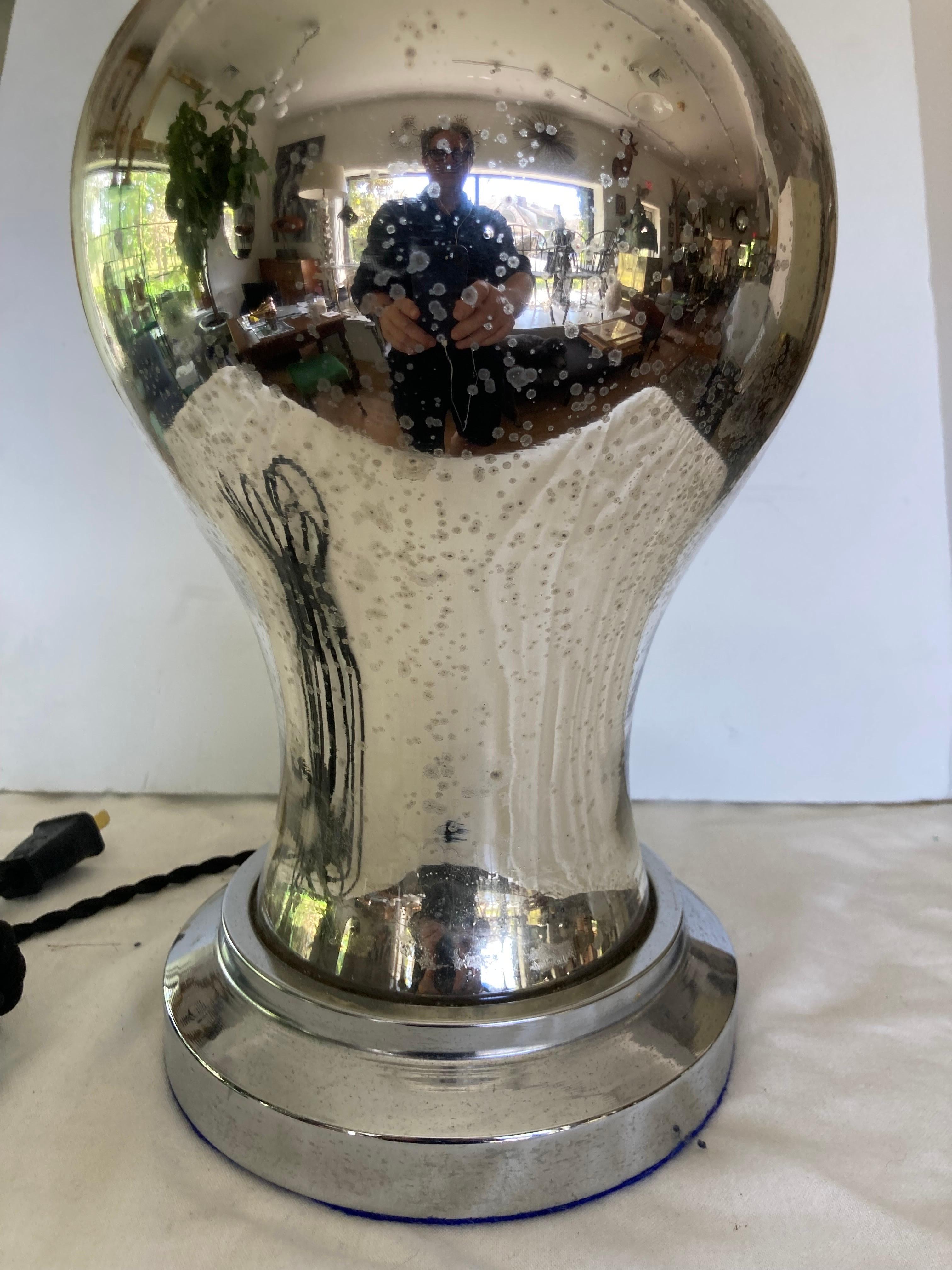 Mercury Glass Table Lamp For Sale at 1stDibs