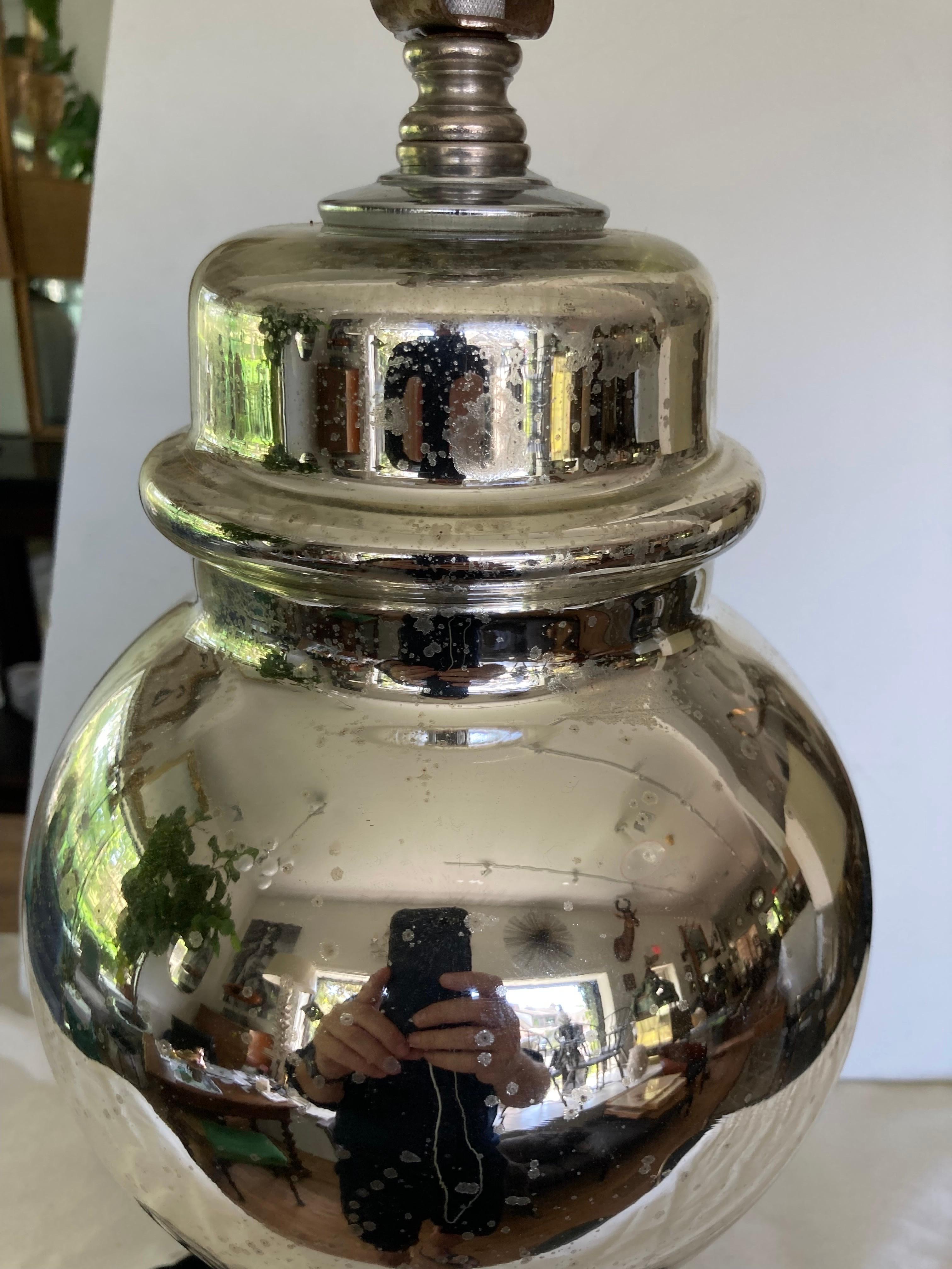 Mercury Glass Table Lamp For Sale at 1stDibs