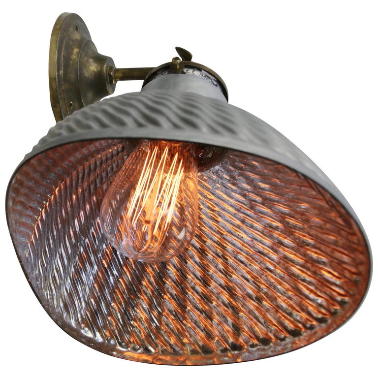 Mercury Glass Vintage Industrial Brass Scone Wall Lamp by Helioray at ...