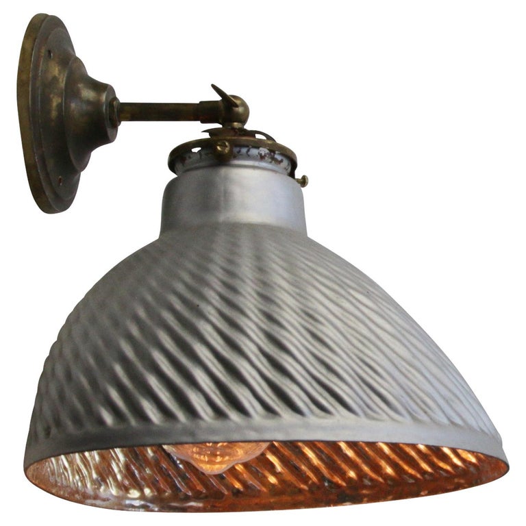 Mercury Glass Vintage Industrial Brass Scone Wall Lamp by Helioray at ...