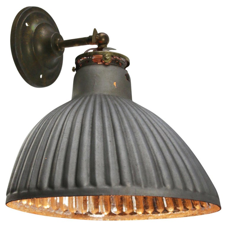 Mercury Glass Vintage Industrial Brass Scone Wall Lamp by Helioray at ...