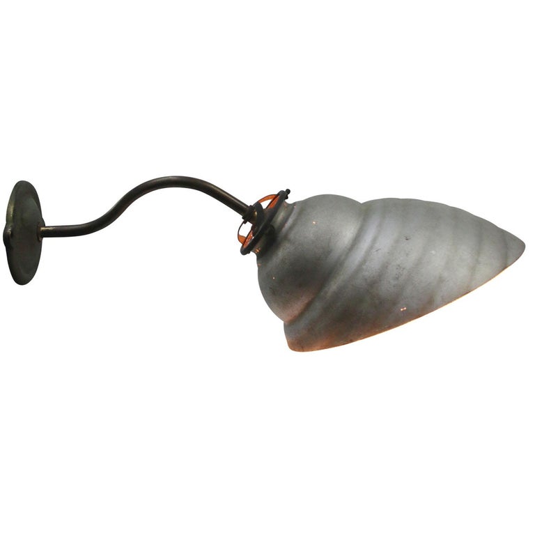 Mercury Glass Vintage Industrial Scone Wall Lamp For Sale at 1stDibs