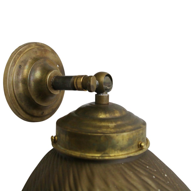 Mercury Mirror Glass Vintage Industrial Brass Scone Wall Lamp By Xray Chicago For Sale At 1stdibs