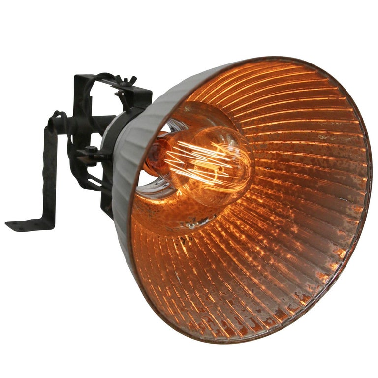 Mercury Mirror Glass Vintage Industrial Scone Wall Lamp by MegaRay For ...