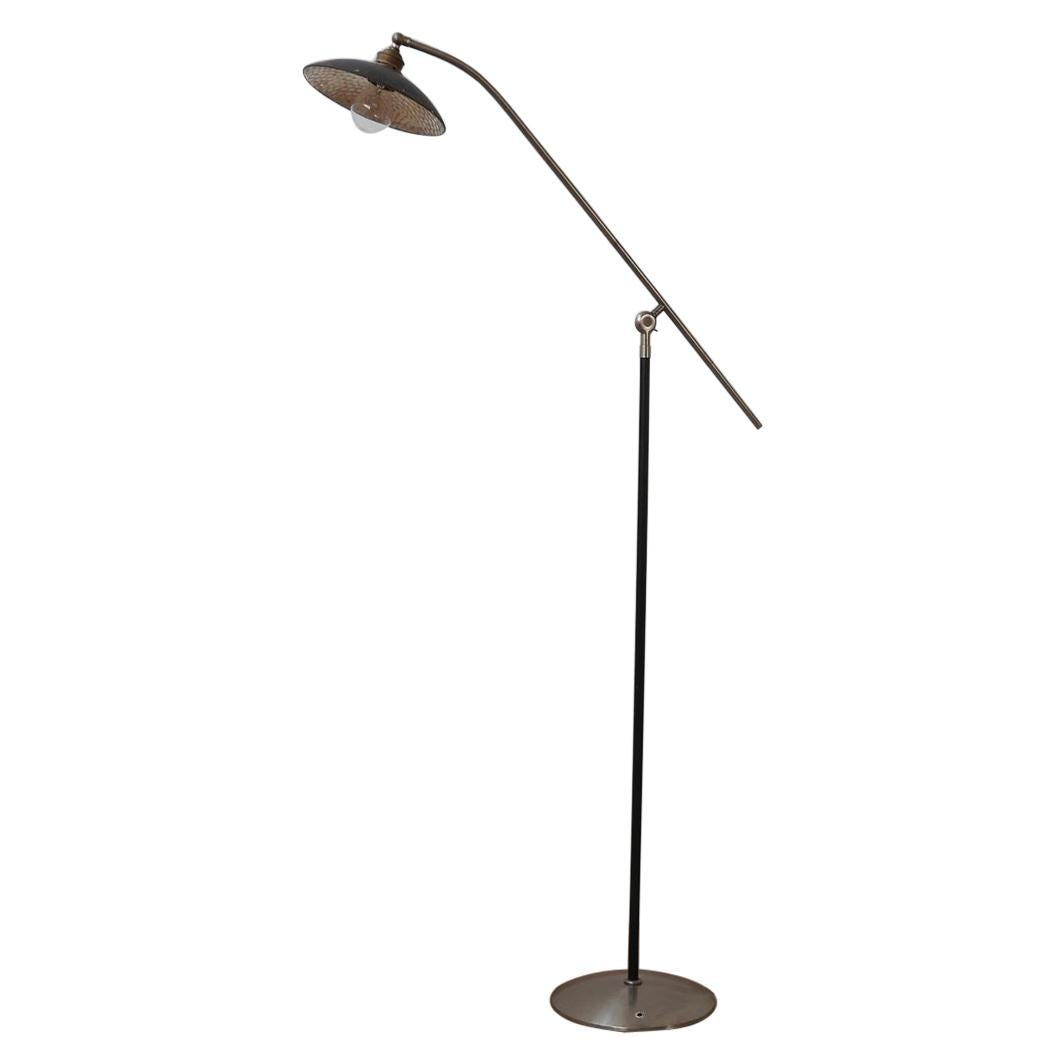 Industrial OC White Floor Lamp Metal Shade at 1stDibs