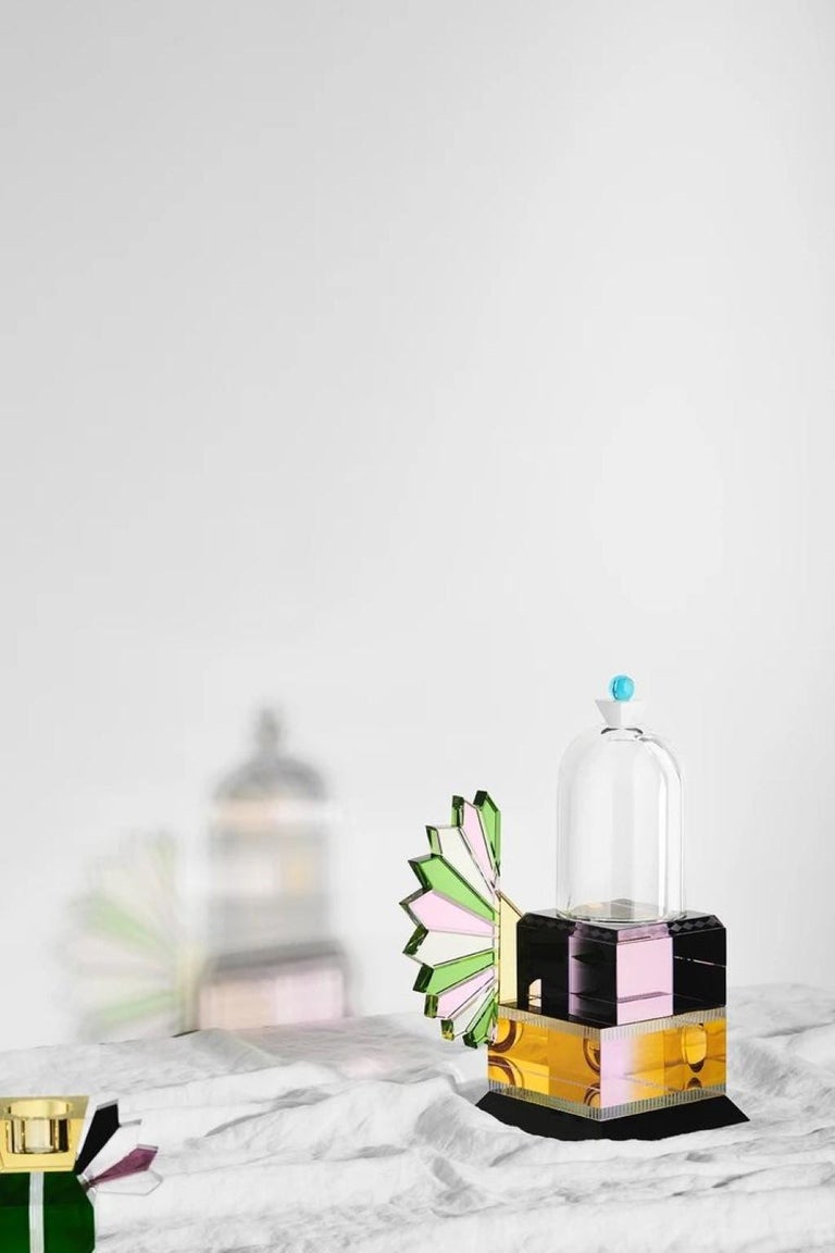 Meridian Glass Bell, Hand-Sculpted Contemporary Crystal For Sale at 1stDibs