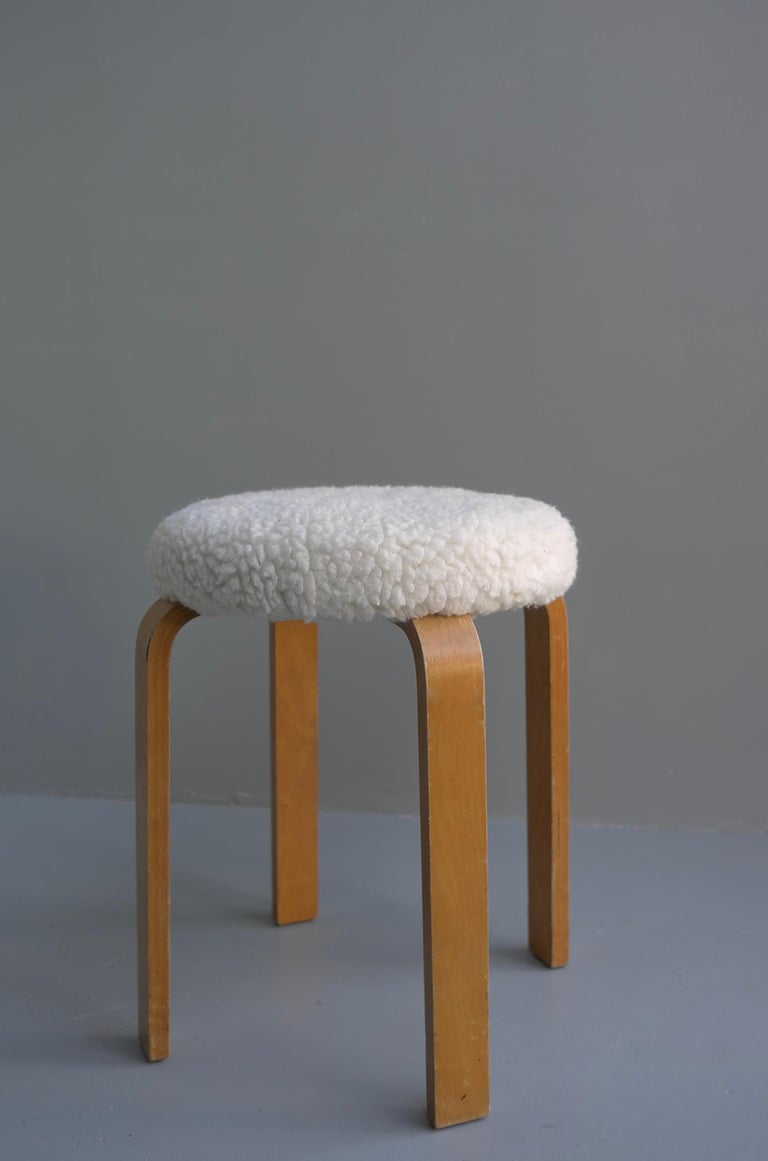 Merino Wool and Birch Plywood Stool by Cor Alons for Gouda Den Boer ...