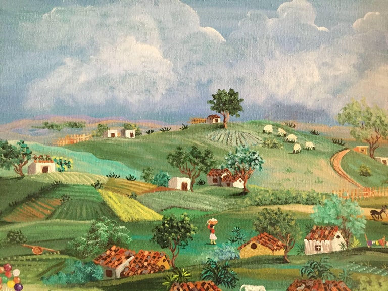 Merle Reivich - Mexican Naive Wedding Oil Painting Merle Reivich Folk ...