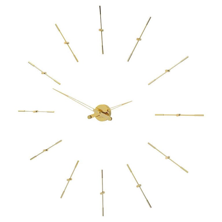Merlín 12 Gold Wall Clock For Sale at 1stDibs