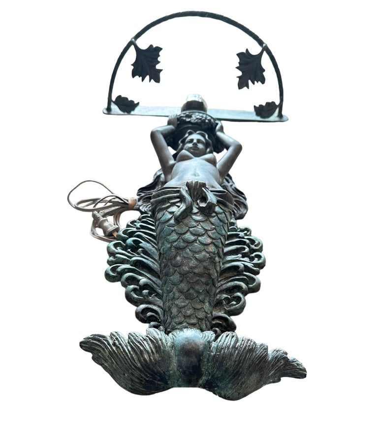 Mermaid of the Sea Beautifully Patina on Bronze Sconce For Sale at 1stDibs