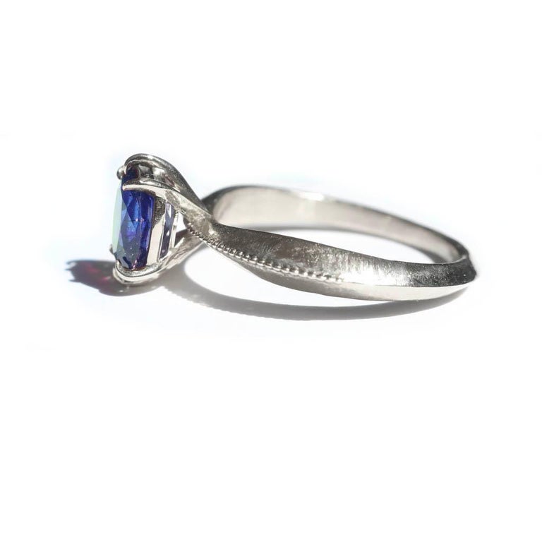 Mermaid Tanzanite Vintage Inspired Tapered 18 Karat White Gold ...