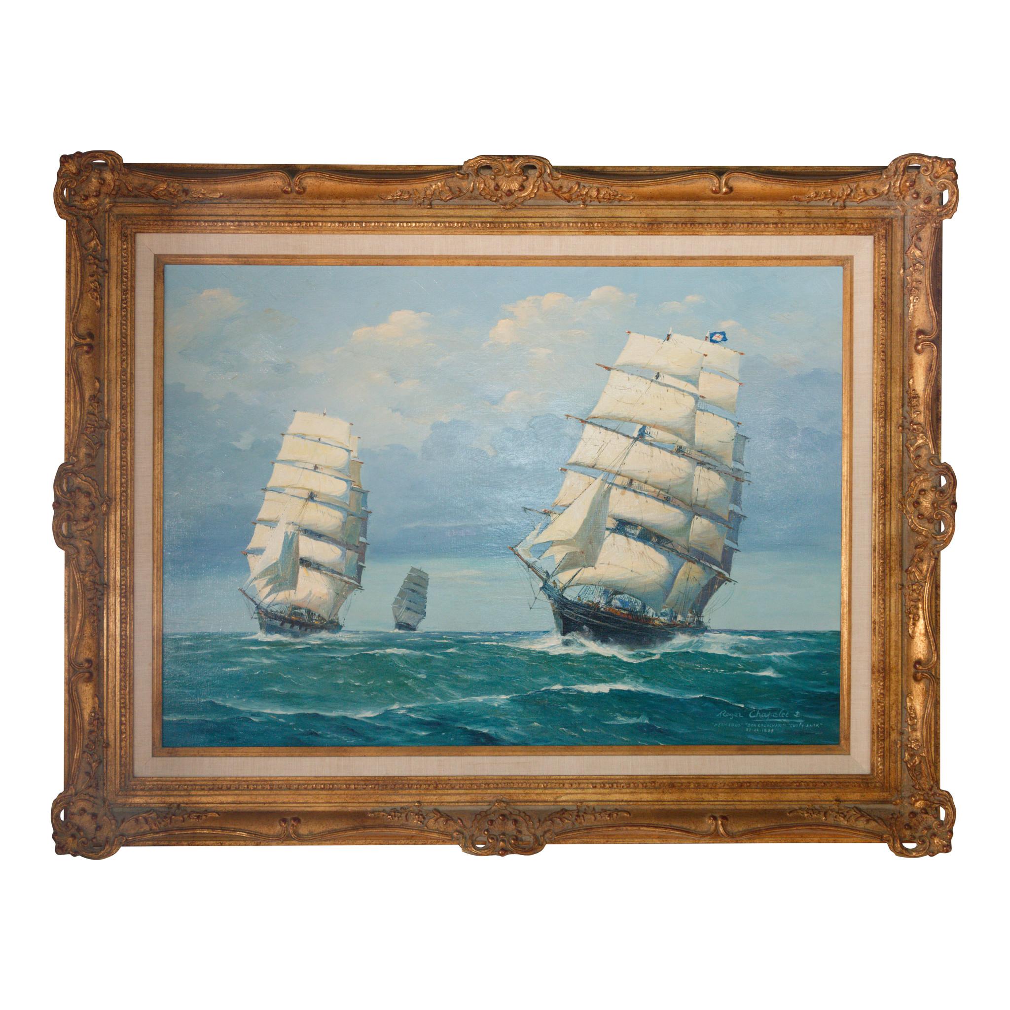 19th Century Original Whaling Painting by Benjamin Russell, circa 1880 ...