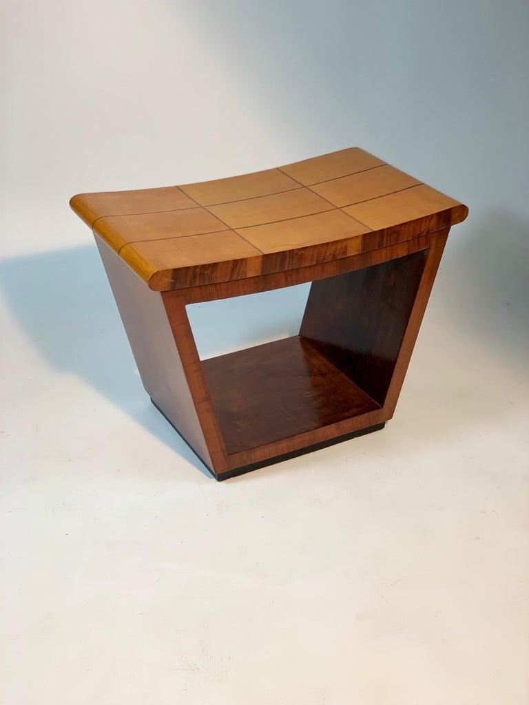 Meroni e Fossati Art Deco Italian Pair Squares Inlaid Stools For Sale ... Meroni e Fossati Art Deco Italian Pair Squares Inlaid Stools For Sale ...