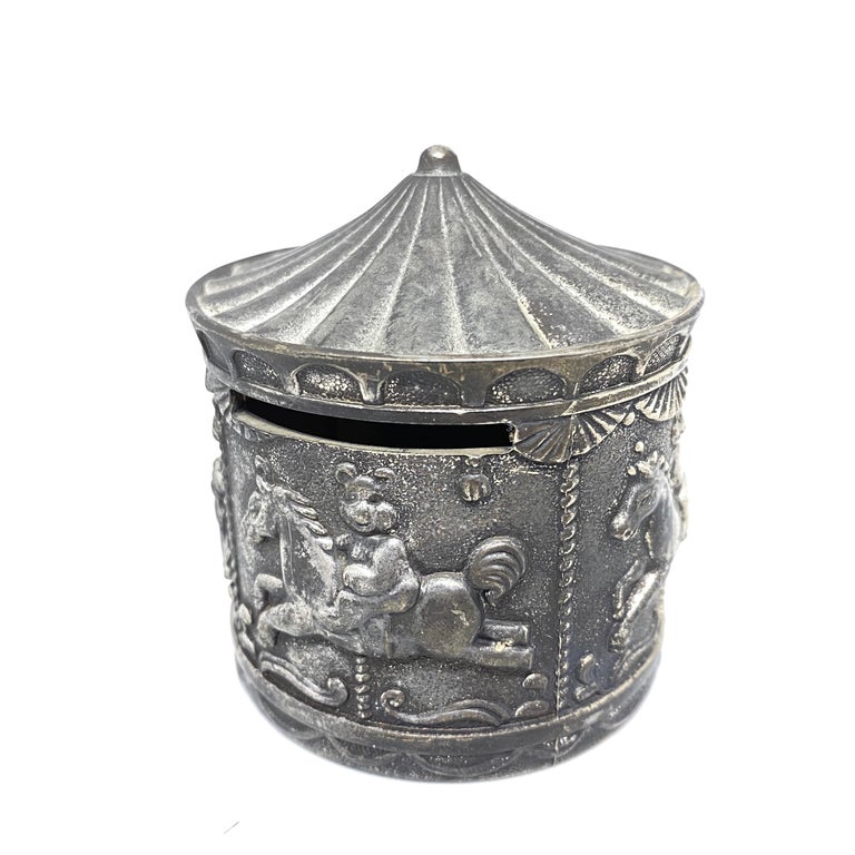 Merry-go-round Metal Money Box Piggy Bank, Vintage, 1930s at 1stDibs ...