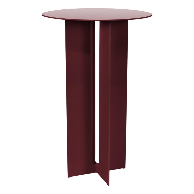 Mers Cafe Table in Burgundy Aluminum For Sale at 1stDibs