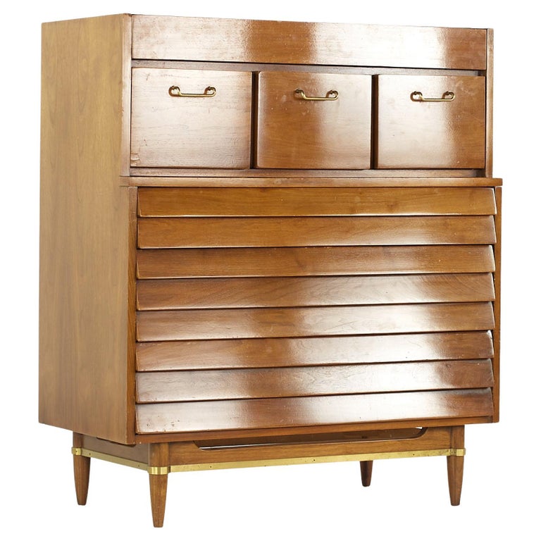 Commode haute Merton Gershun pour American of Martinsville MCM en noyer ...