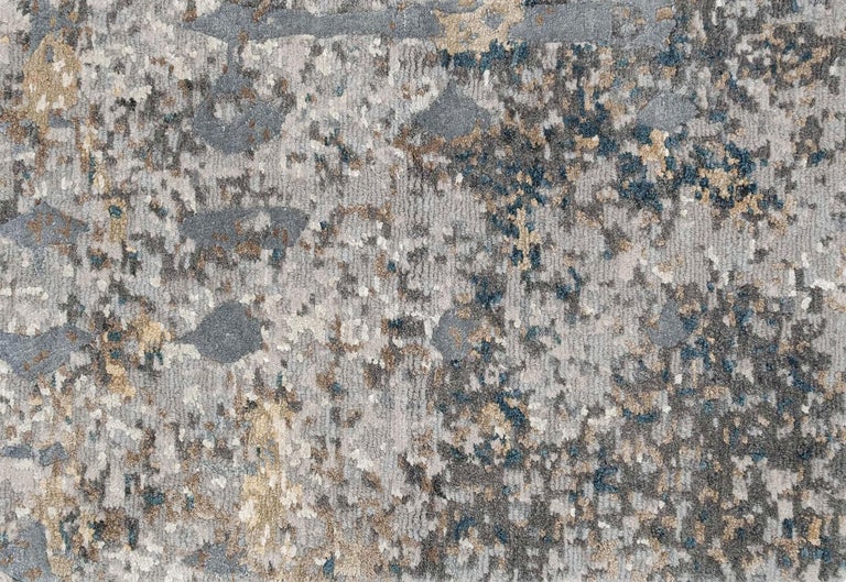 Meru North - Living Room Hand Knotted Wool Blend-silk Rug For Sale at ...