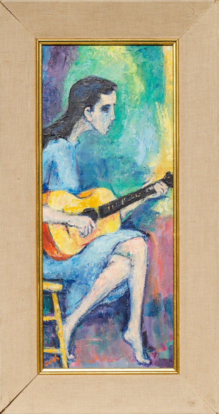 Mervin Jules - Mervin Jules Folk Singer Portrait, Signed For Sale at 1stDibs