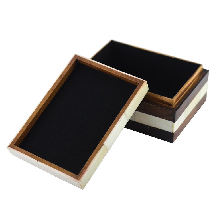 Mesa Box in Natural and Brown Bone by CuratedKravet For Sale at 1stDibs