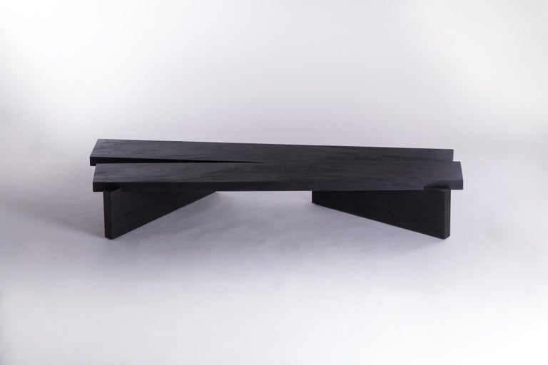 MESA, Rough Black Acacia Wood Low Table For Sale at 1stDibs