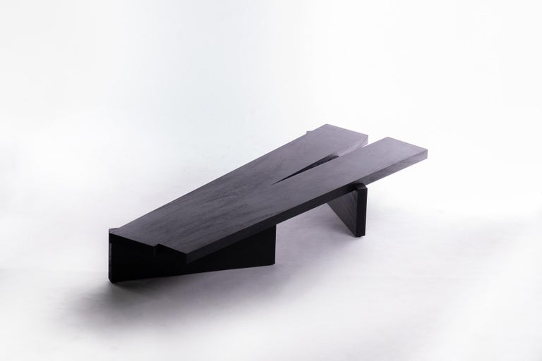 MESA, Rough Black Acacia Wood Low Table For Sale at 1stDibs