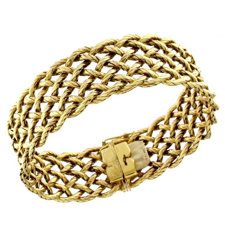 Mesh Chain Bracelet 18 Karat Gold at 1stDibs