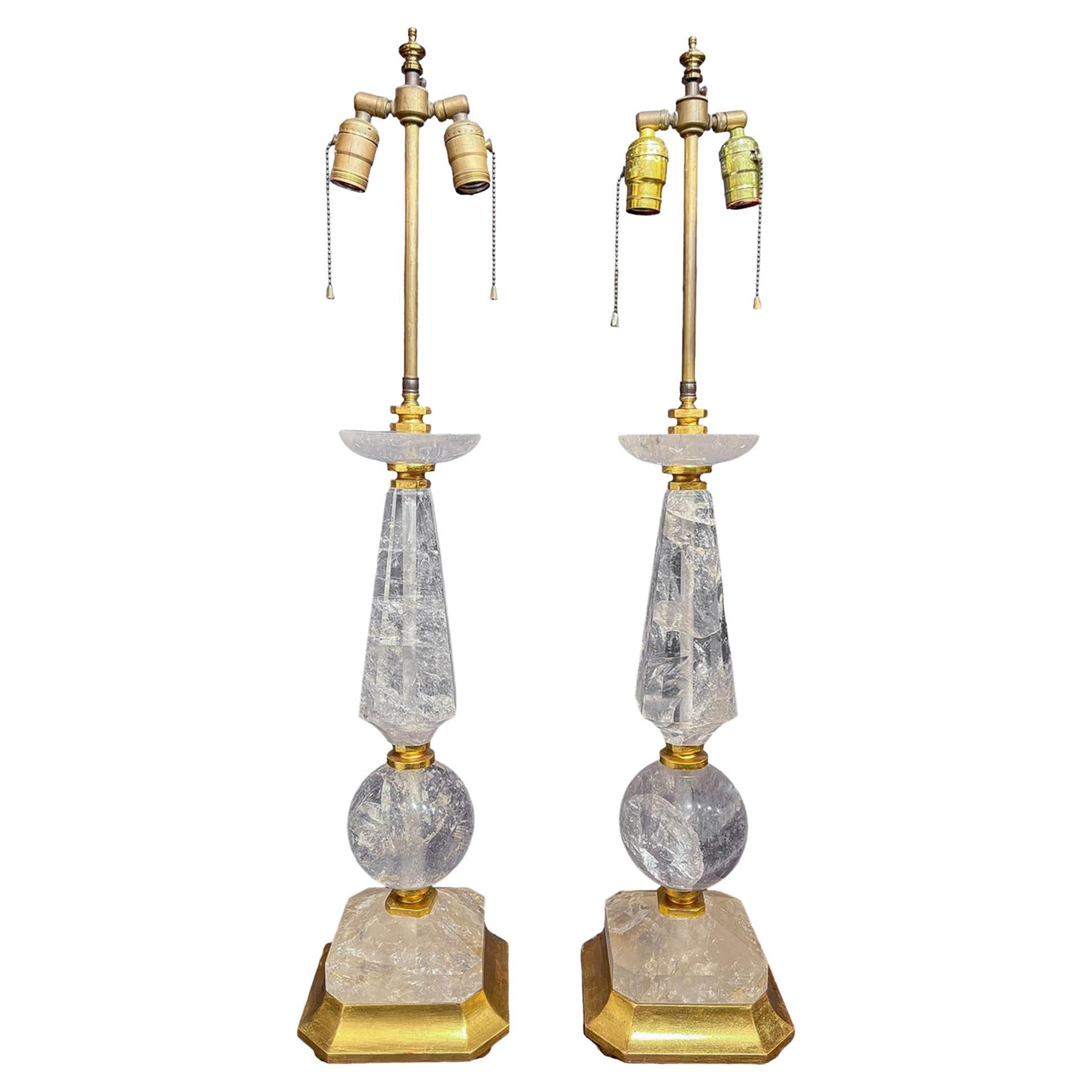Mesmerising Rock Crystal Sphere Table Lamps For Sale at 1stDibs