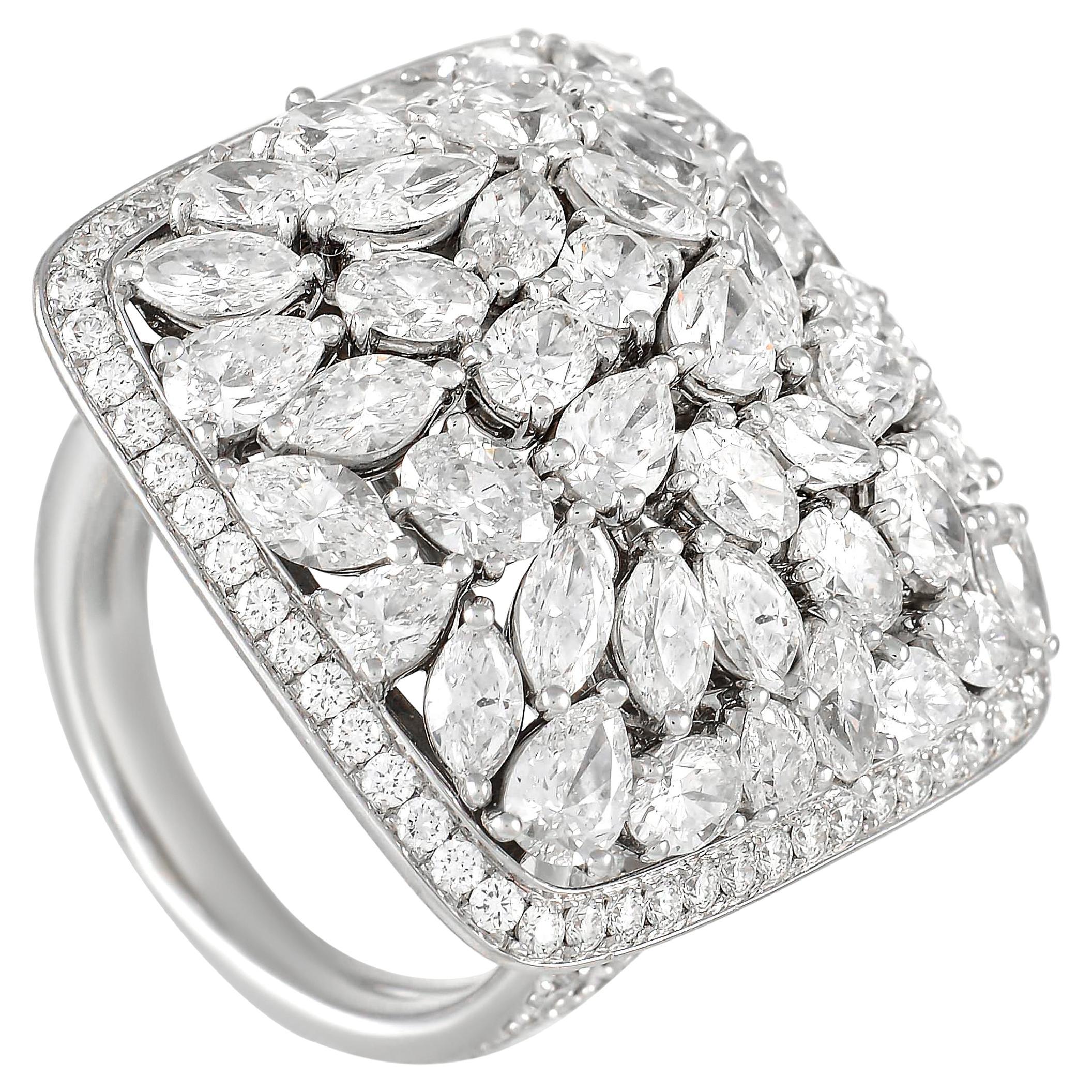 18 Karat White Gold Pave Ring with Moving Diamonds by Messika, Paris ...