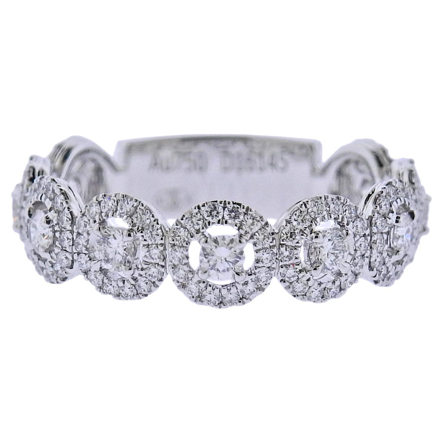 Messika Move Classic Pave Diamond and 18k White Gold Ring Size 50 For ...